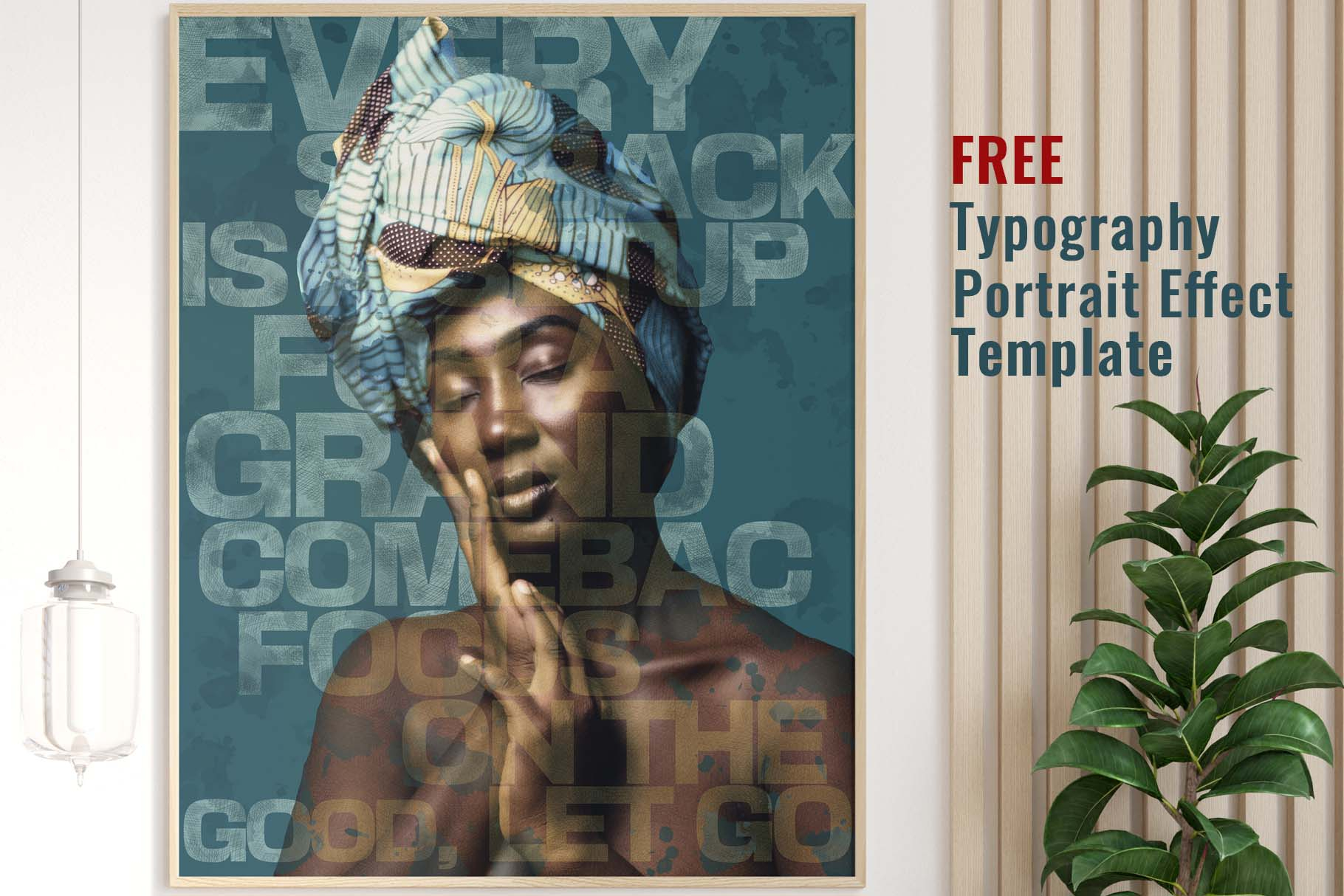 Photoshop Action - Free Typography Portrait Effect Template