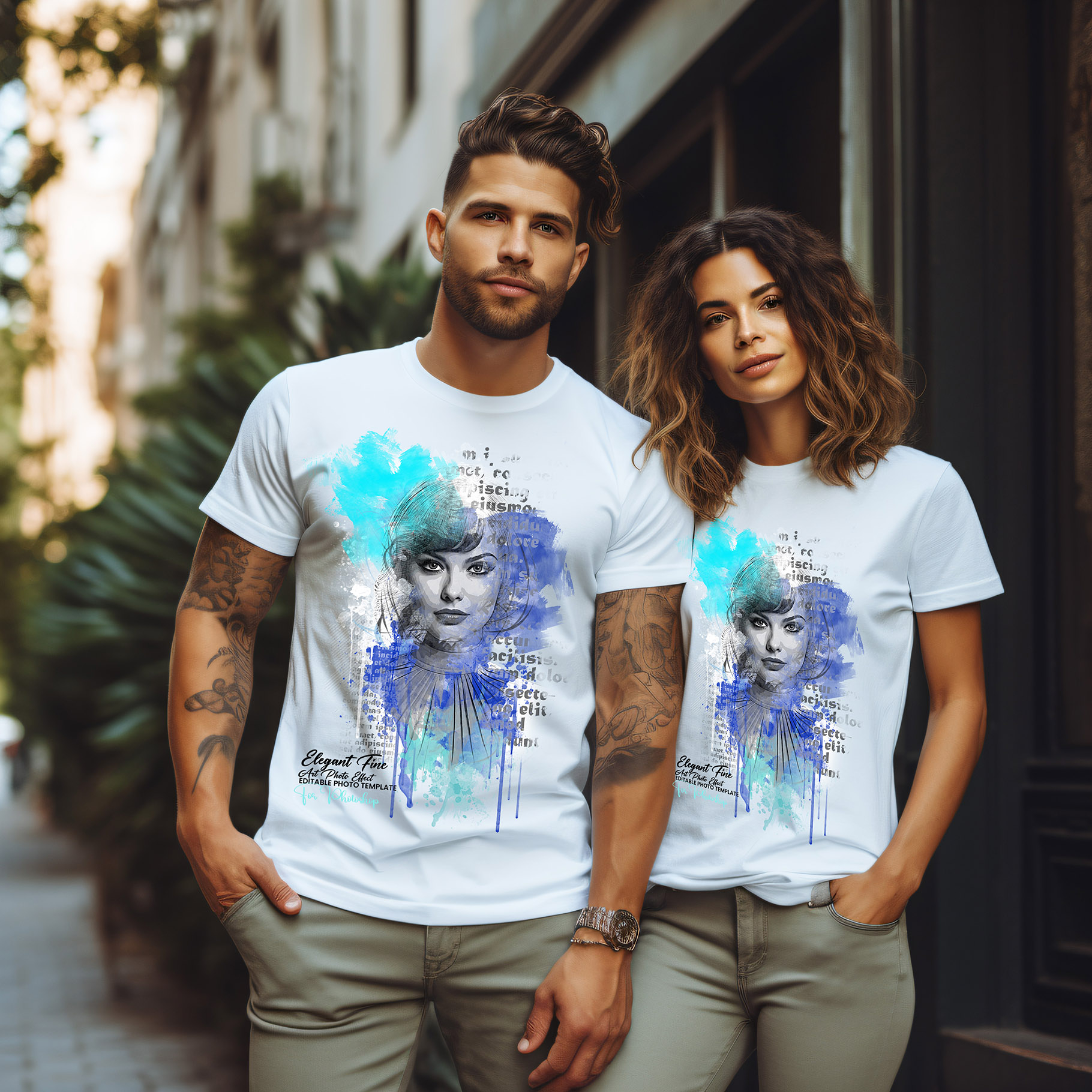 Photoshop Action - Novel Text Portrait Art Photo Effect