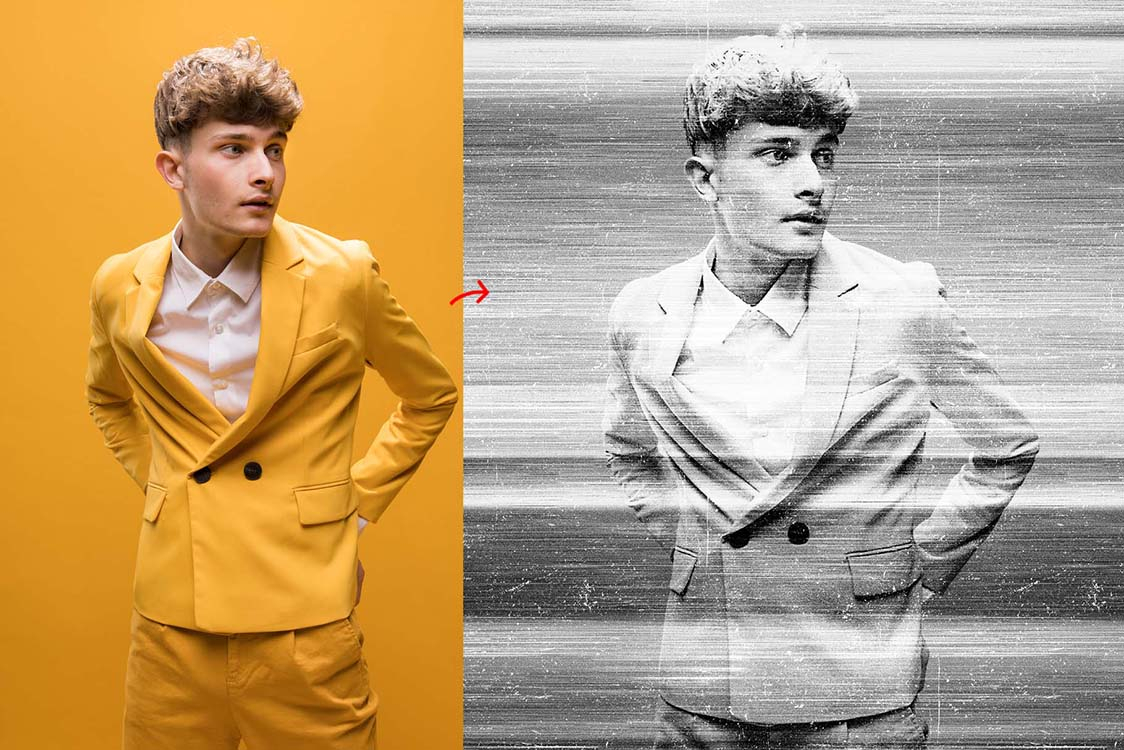 Photoshop Action - Broken Copier Photo Effects