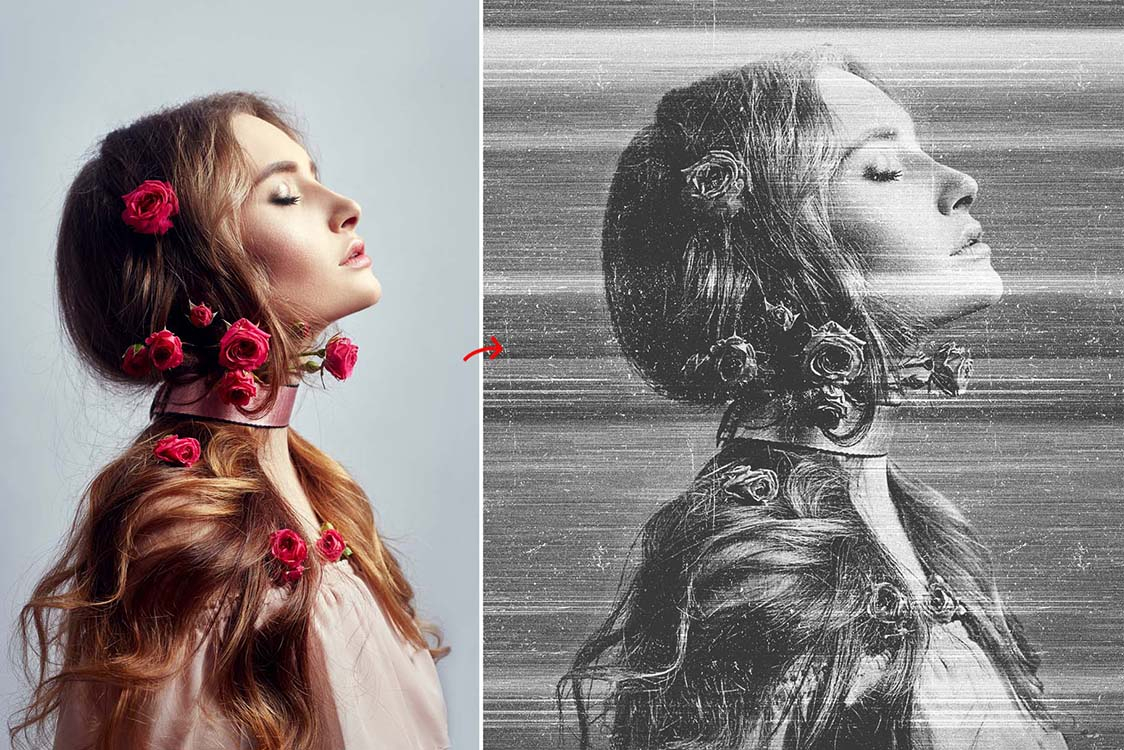 Photoshop Action - Broken Copier Photo Effects